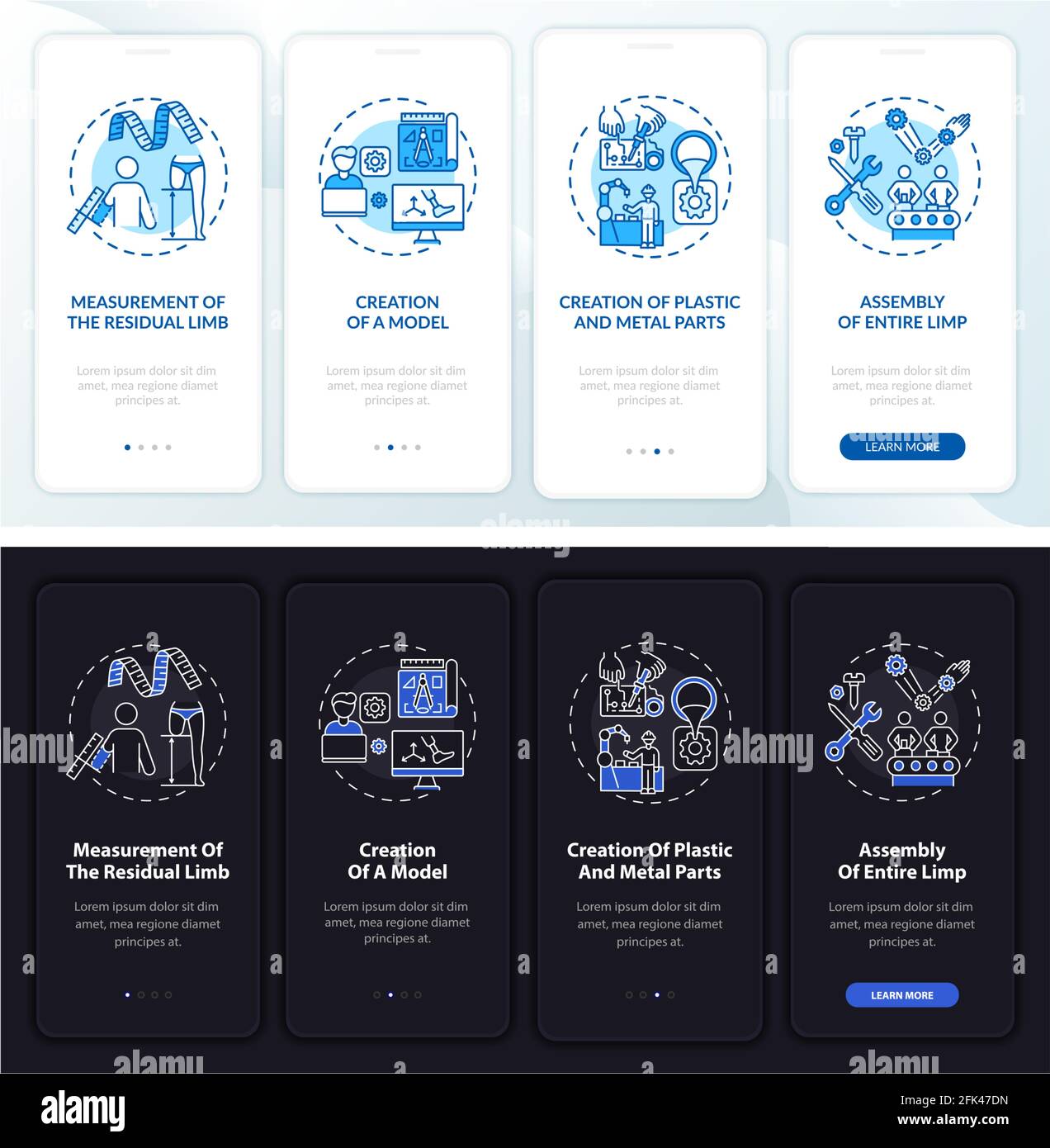 Implant manufacturing onboarding mobile app page screen with concepts Stock Vector Image & Art ...