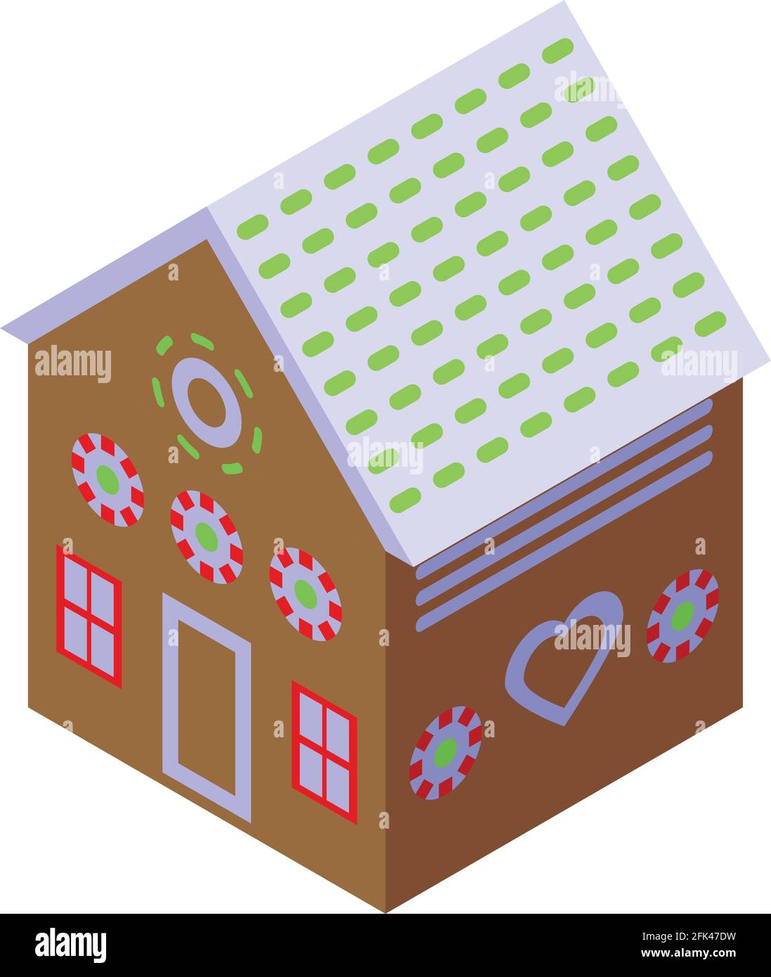 Icing gingerbread house icon. Isometric of Icing gingerbread house ...