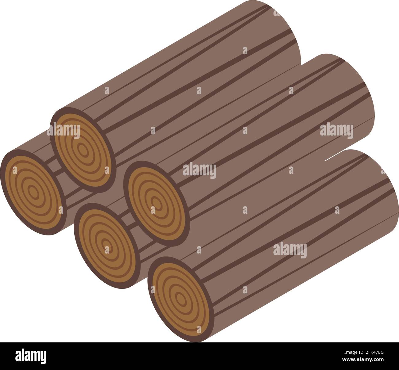 Wooden logs icon. Isometric of Wooden logs vector icon for web design ...