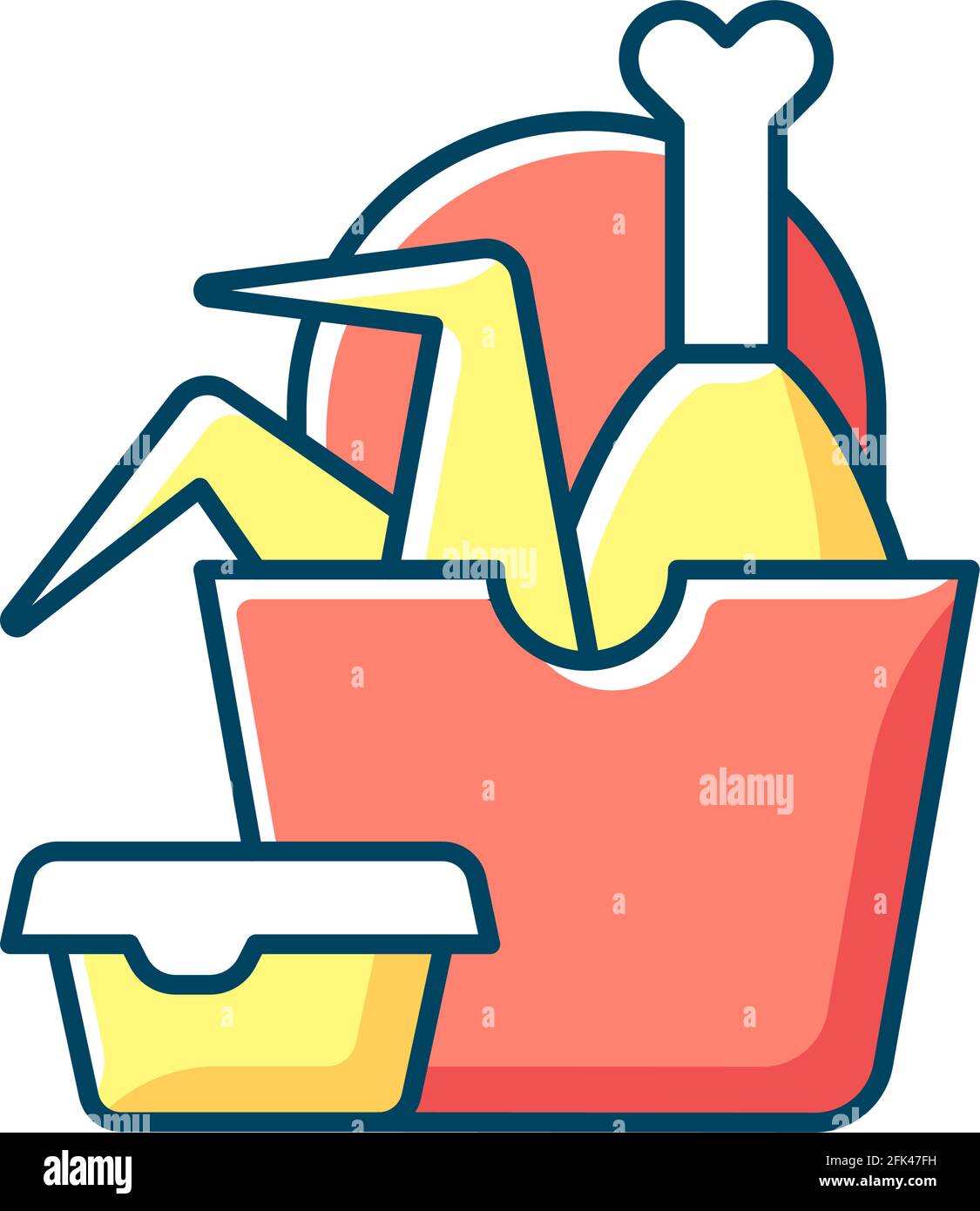 Takeaway fried chicken RGB color icon Stock Vector Image & Art - Alamy