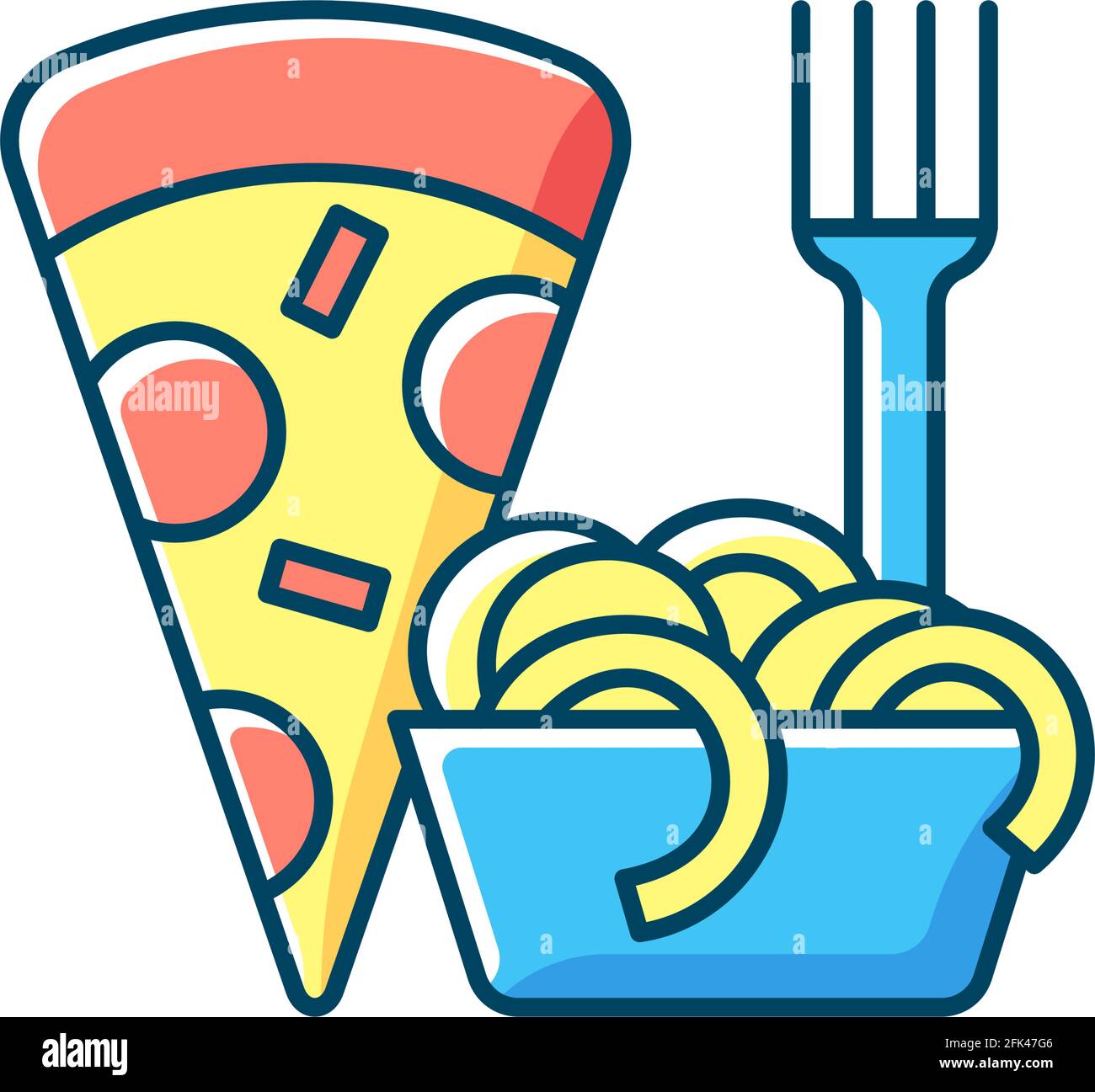 Takeaway italian food RGB color icon Stock Vector Image & Art - Alamy