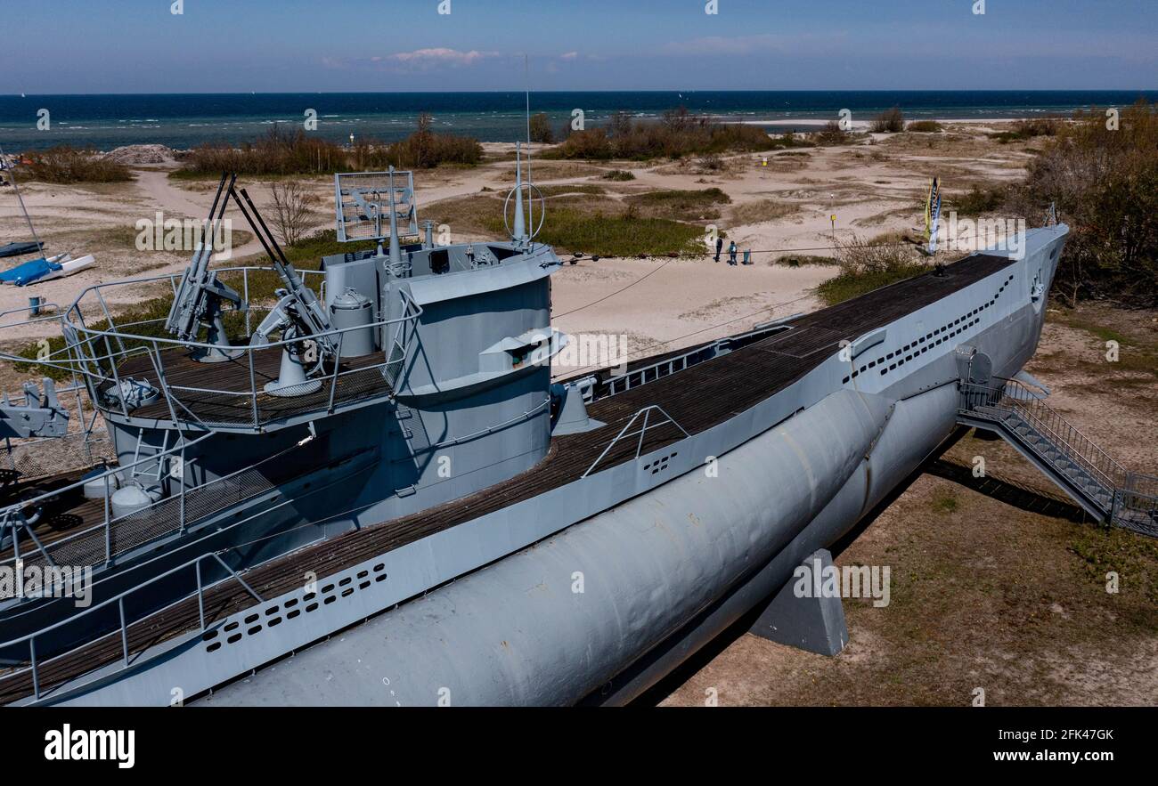 Laboe, Germany. 28th Apr, 2021. Like a beached whale, the museum ...