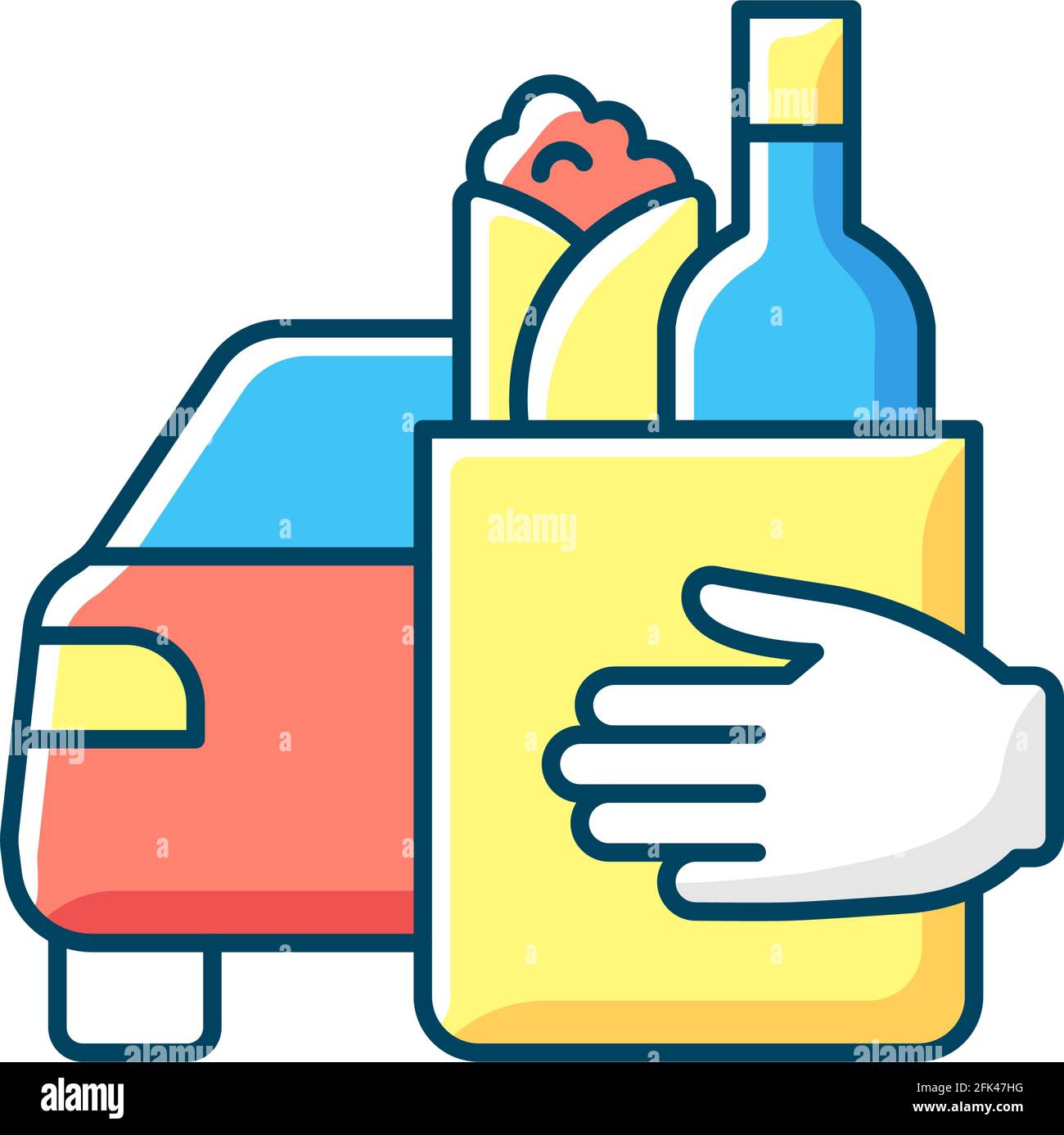 Drinks and food curbside pickup RGB color icon Stock Vector Image & Art ...
