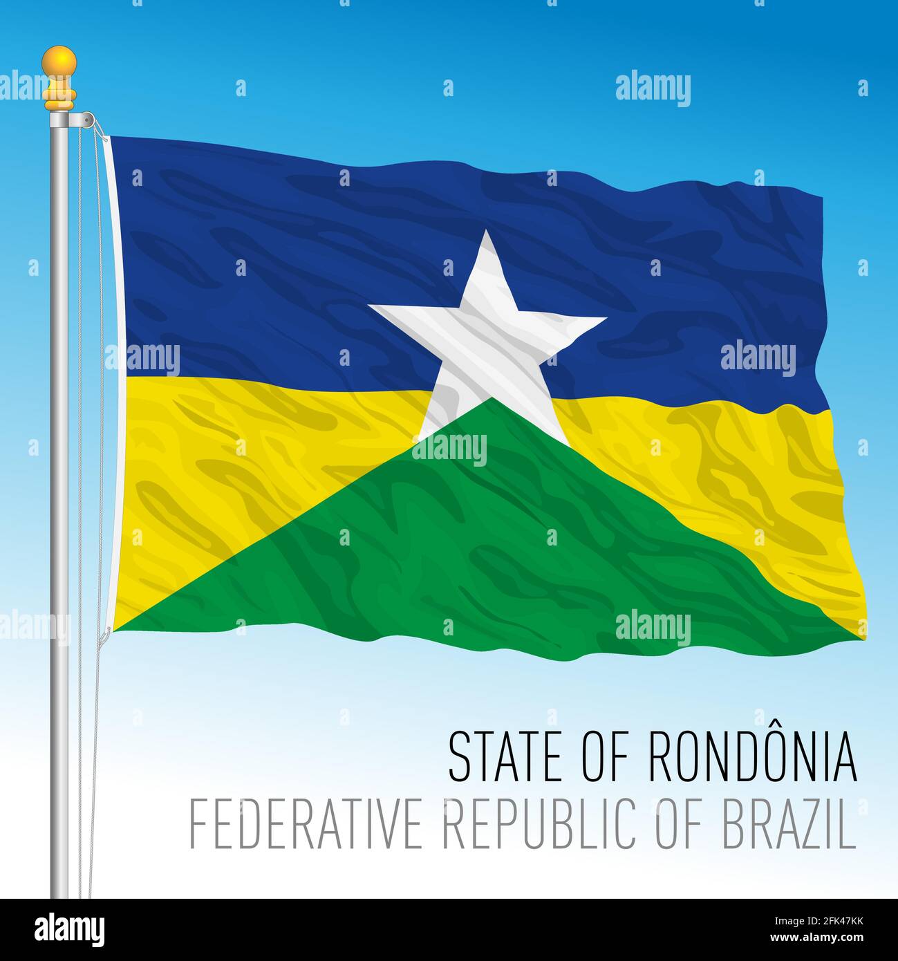 State of Rondonia, official regional flag, Brazil, vector illustration Stock Vector Image & Art ...