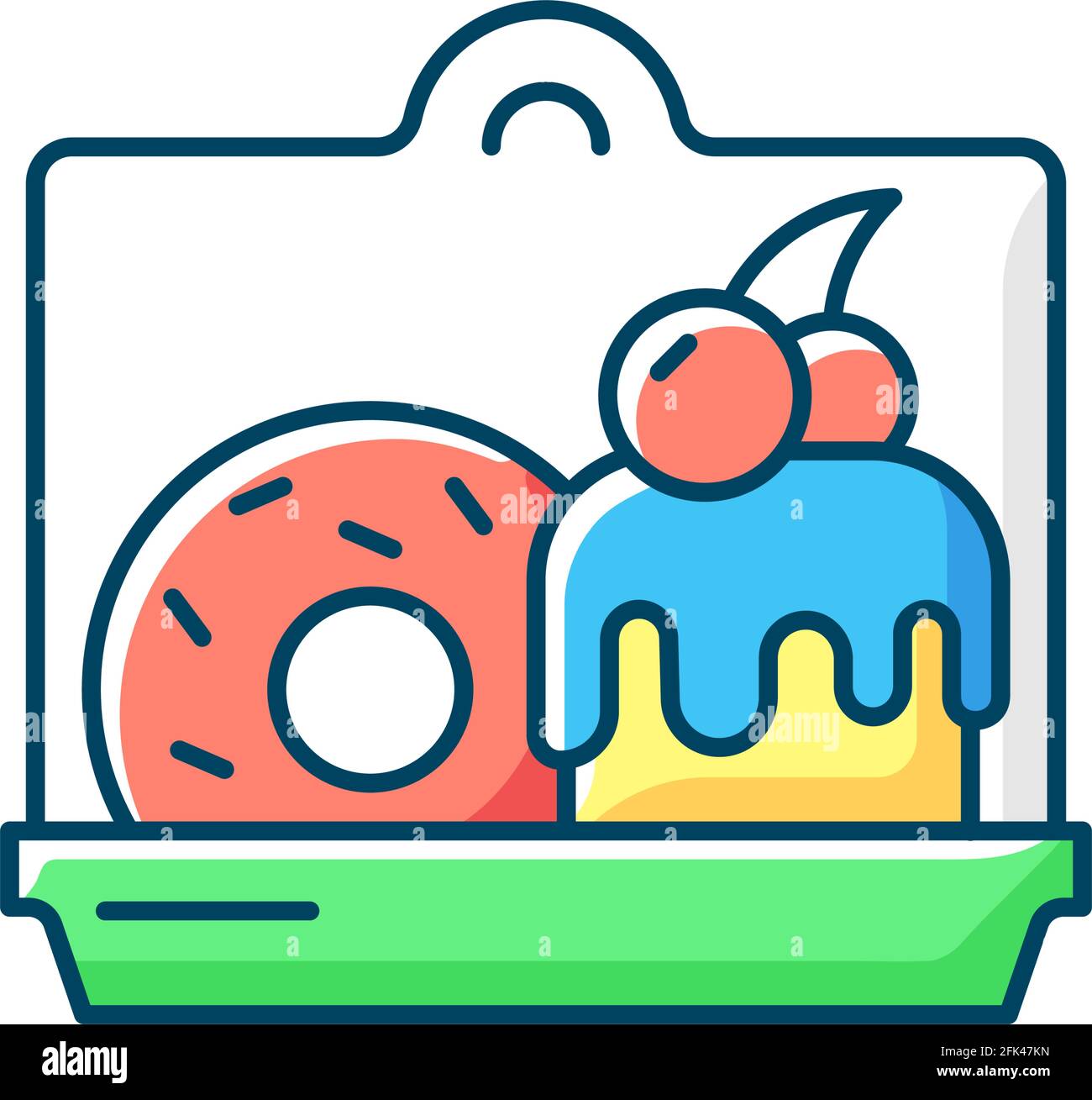 Cakes and desserts takeout RGB color icon Stock Vector Image & Art - Alamy