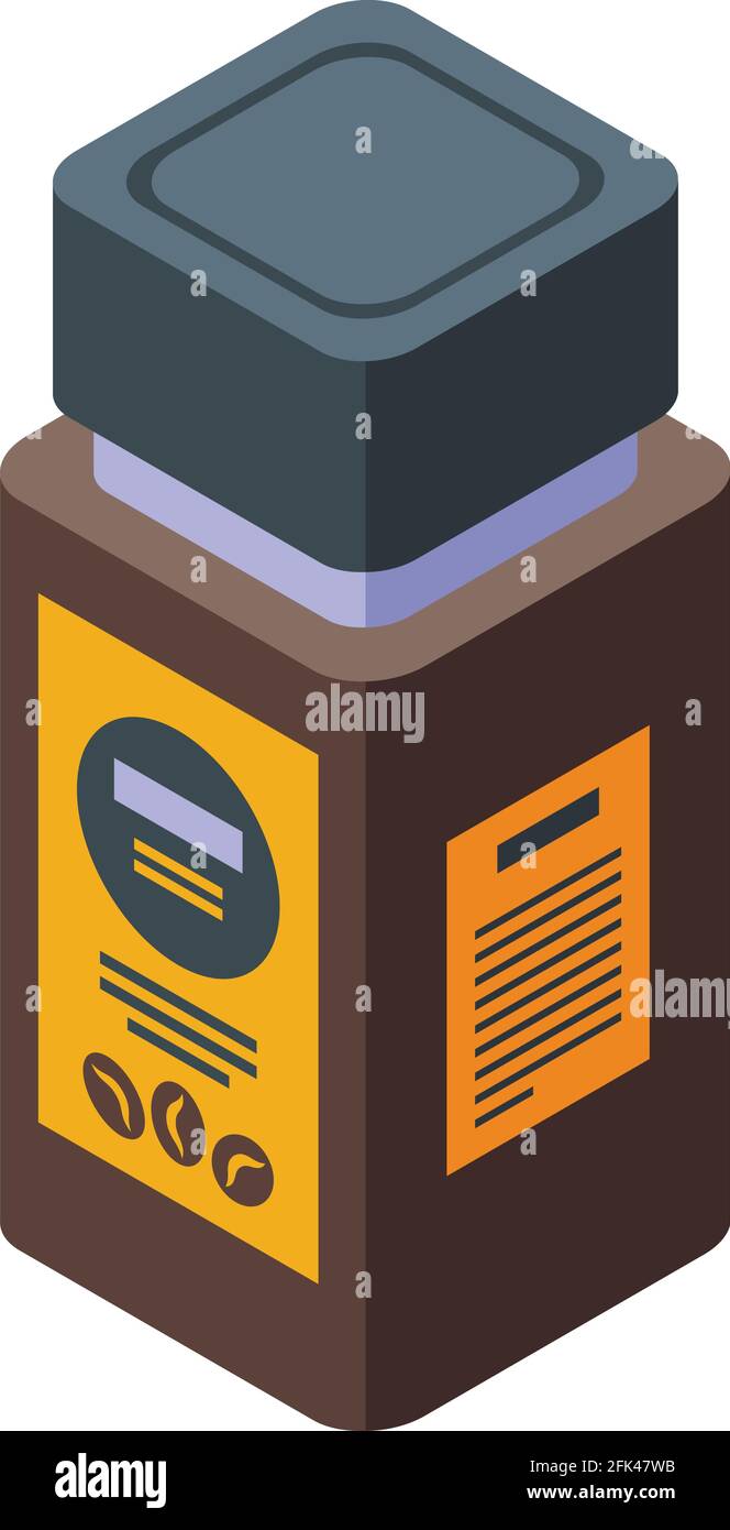 Coffee jar icon. Isometric of Coffee jar vector icon for web design ...