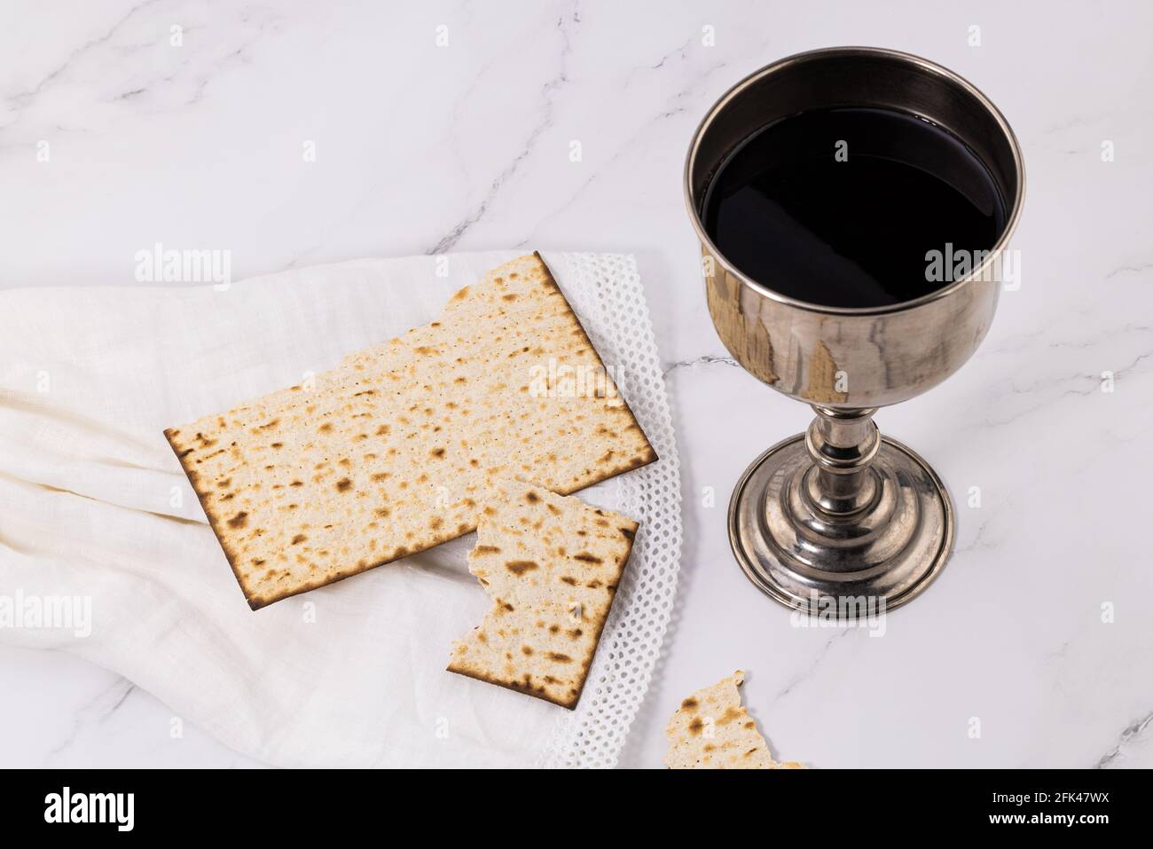 holy communion chalice with wine and bread. Lord's supper Stock Photo ...