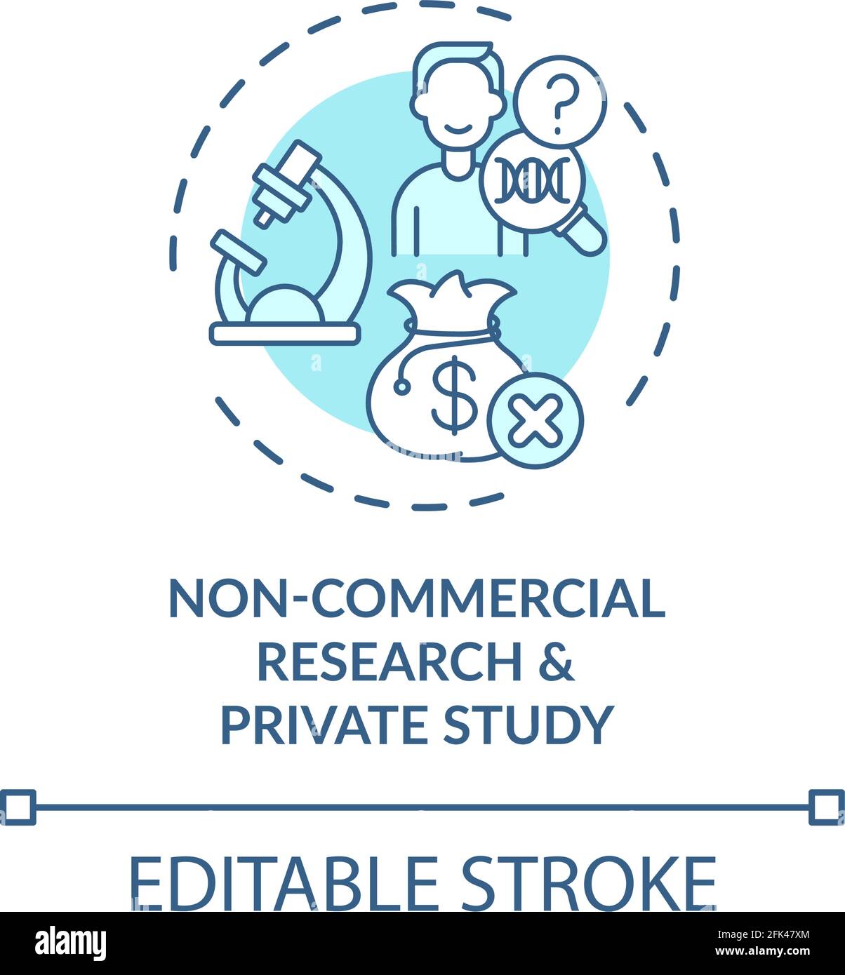 Non-commercial research, private study concept icon Stock Vector Image ...