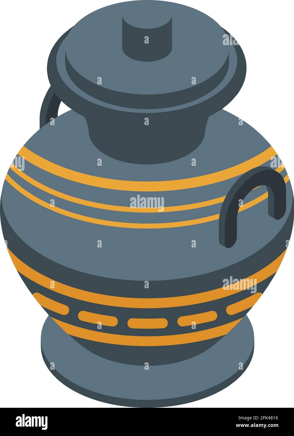 Greek amphora icon. Isometric of Greek amphora vector icon for web ...