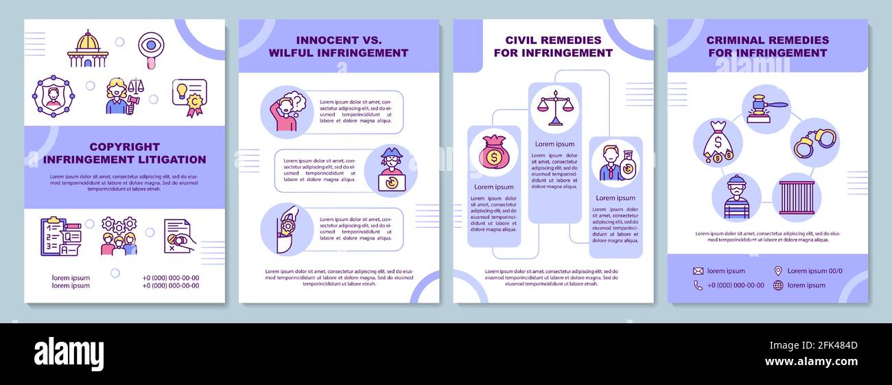 Copyright infringement litigation brochure template Stock Vector Image ...