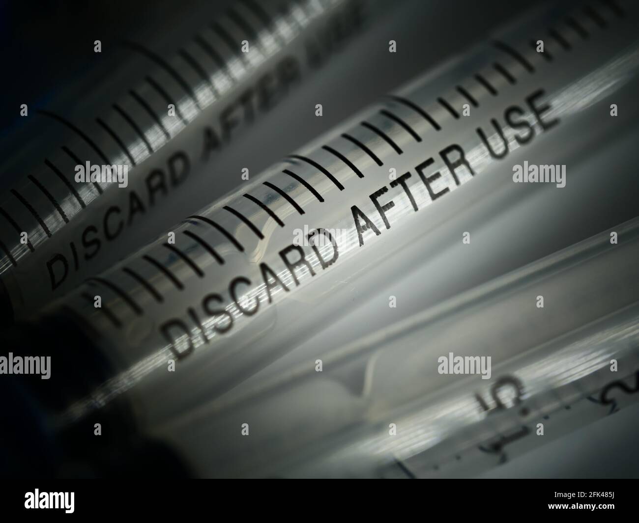 Several syringe on white table prepared for injection in hospital ...