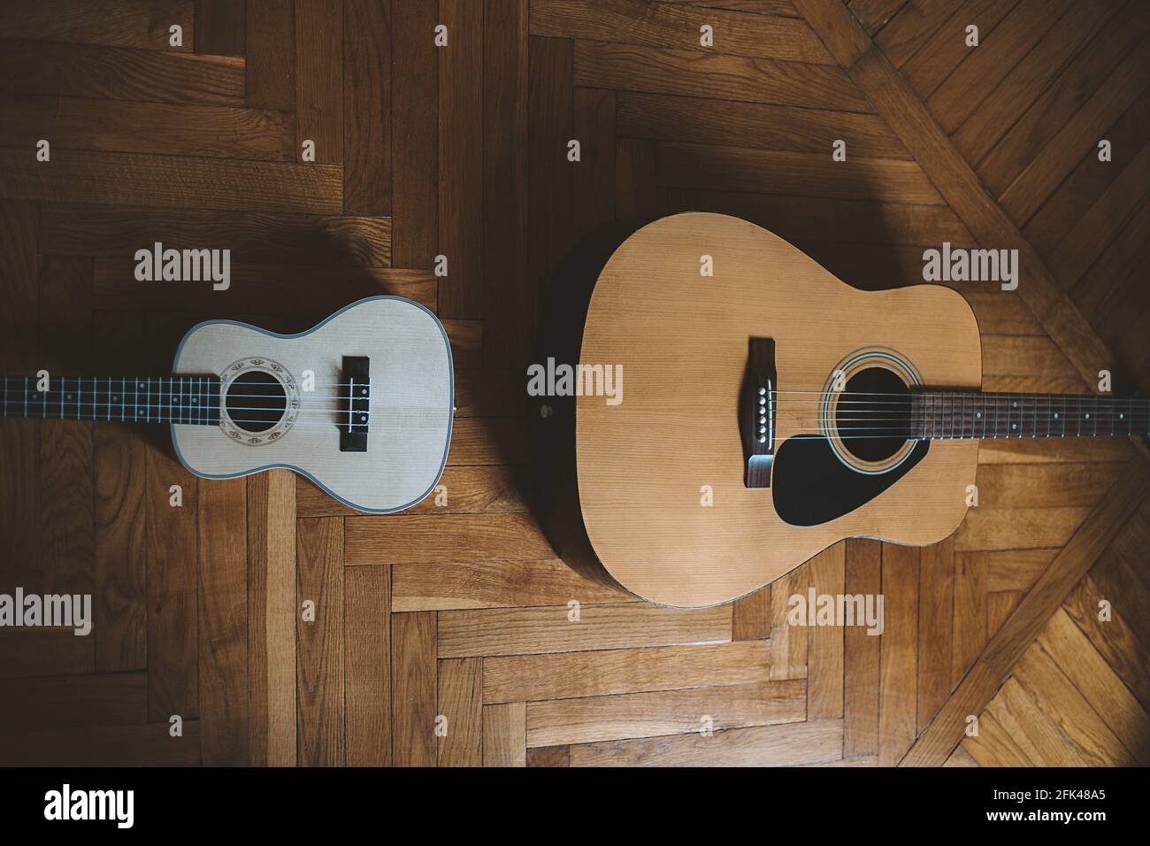 Classic guitar top view hi-res stock photography and images - Alamy