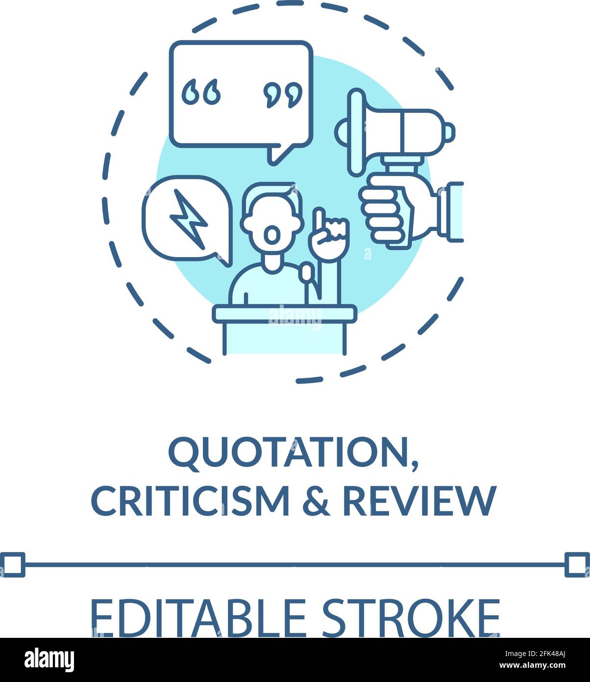 Quotation, criticism and review concept icon Stock Vector Image & Art ...