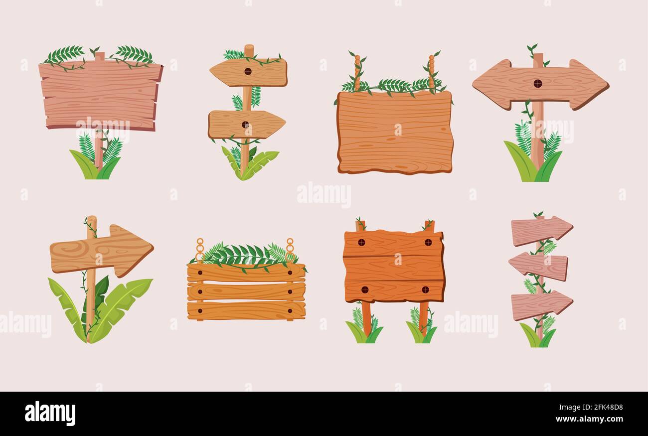 wooden signs illustration Stock Vector Image & Art - Alamy