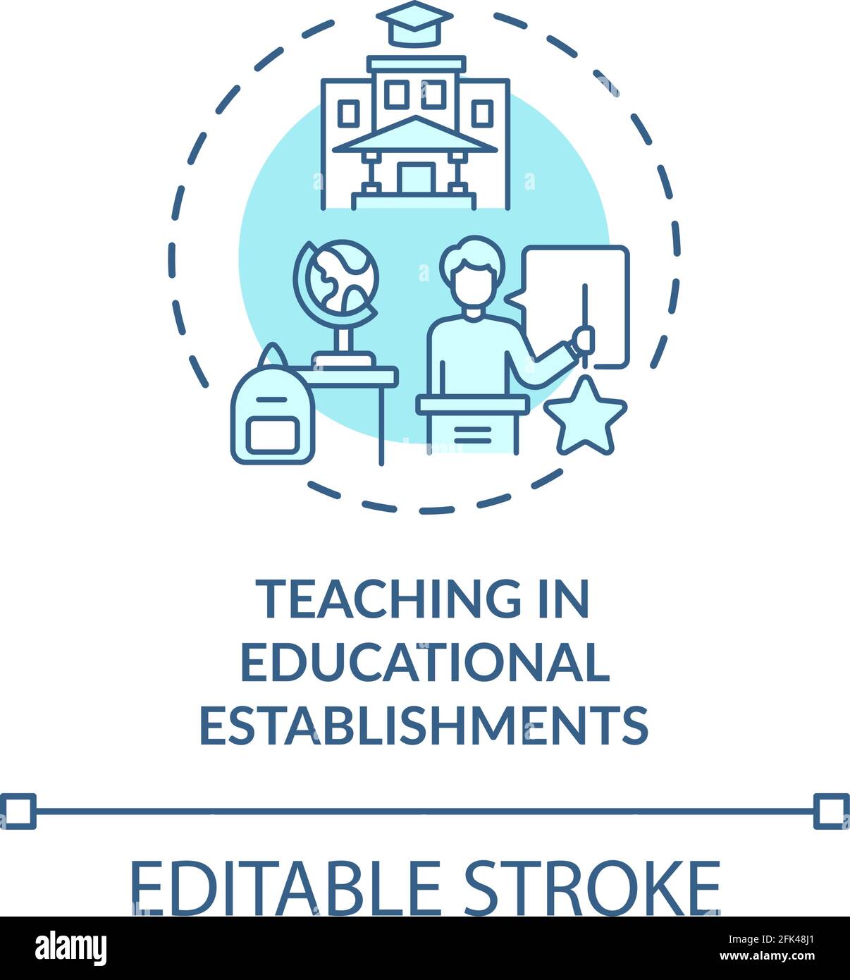 Teaching in educational establishments concept icon Stock Vector Image ...