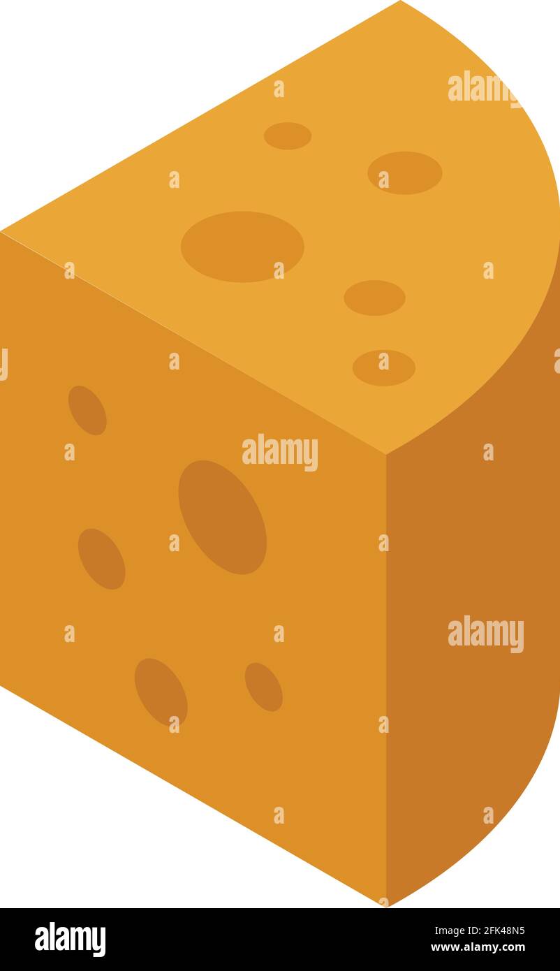 Cheddar cheese icon. Isometric of Cheddar cheese vector icon for web ...