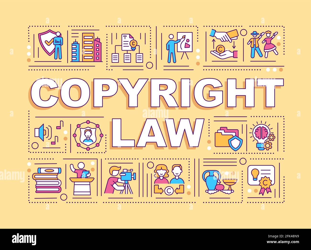 Copyright law word concepts banner Stock Vector Image & Art - Alamy