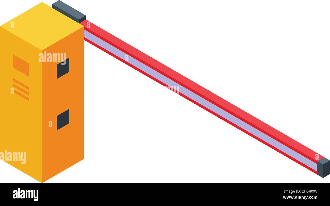 Railroad barrier icon. Isometric of Railroad barrier vector icon for ...