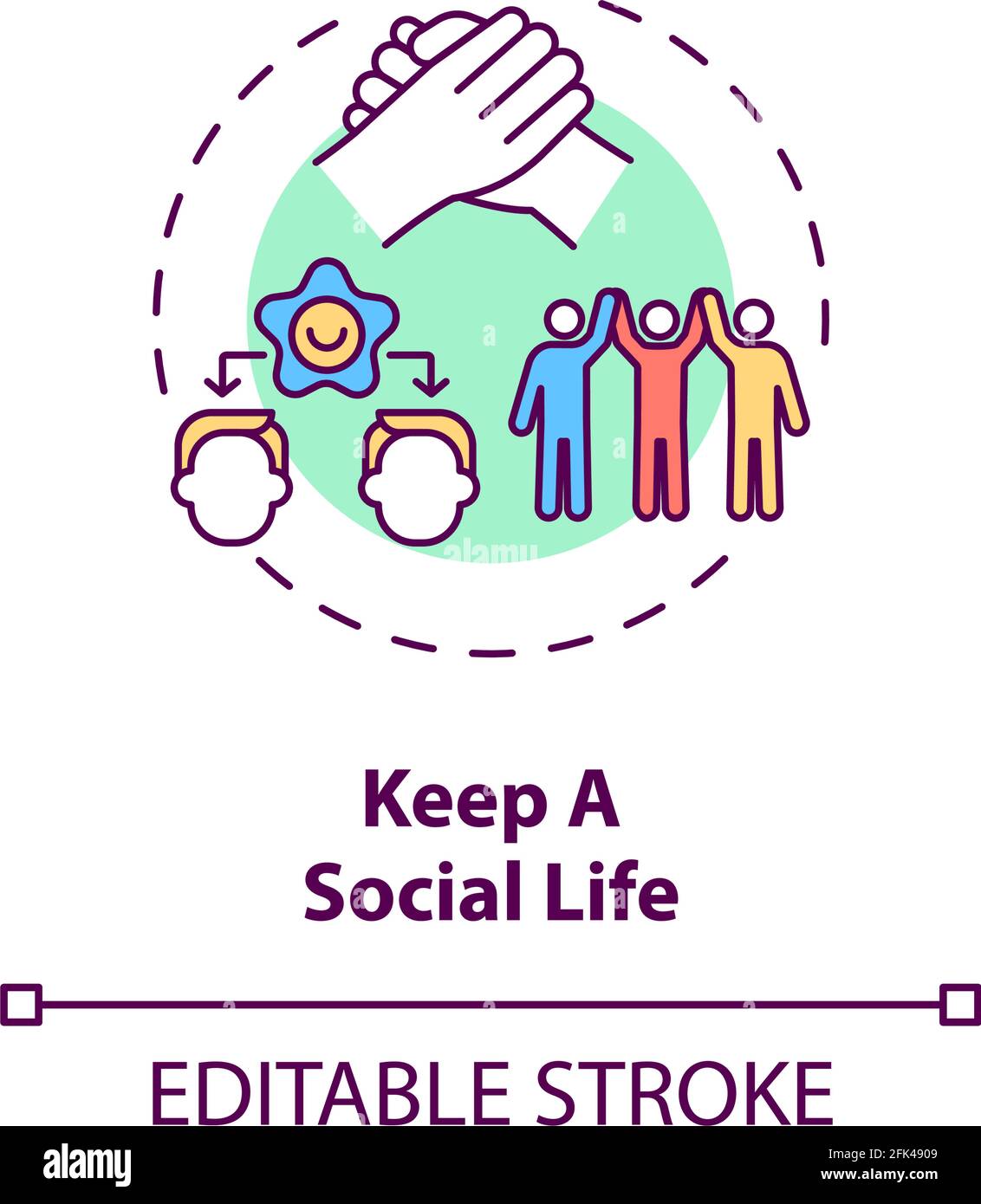 Keep a social life concept icon Stock Vector Image & Art - Alamy