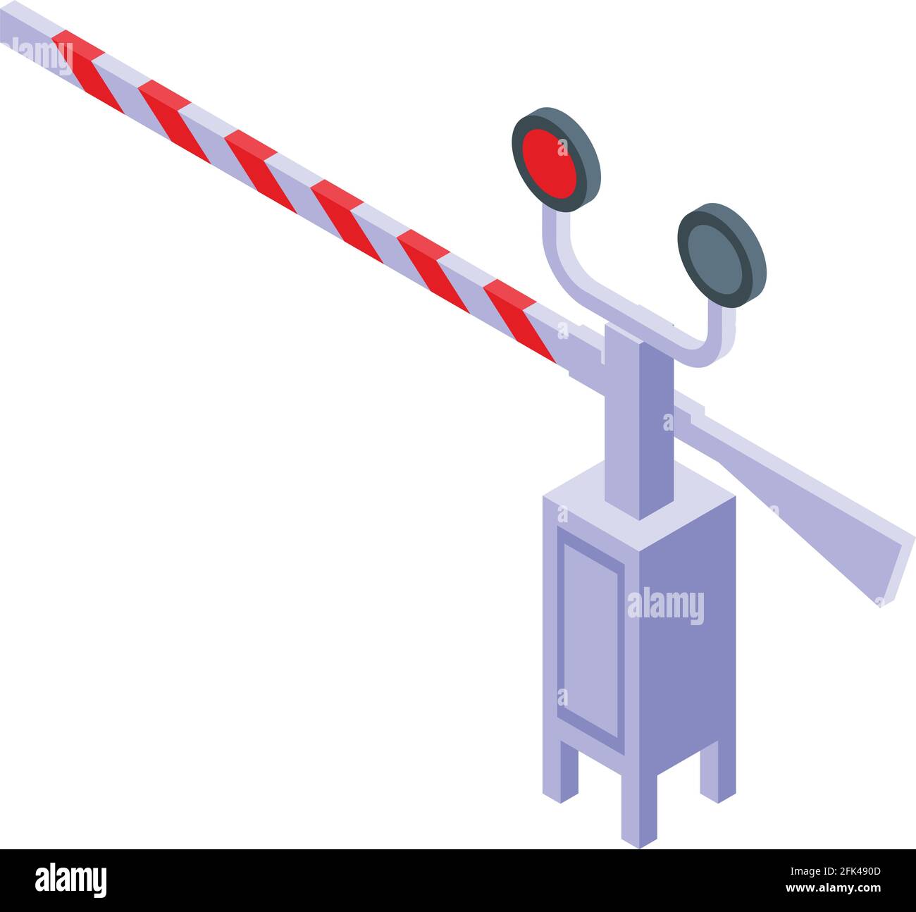 Railway barrier icon. Isometric of Railway barrier vector icon for web ...