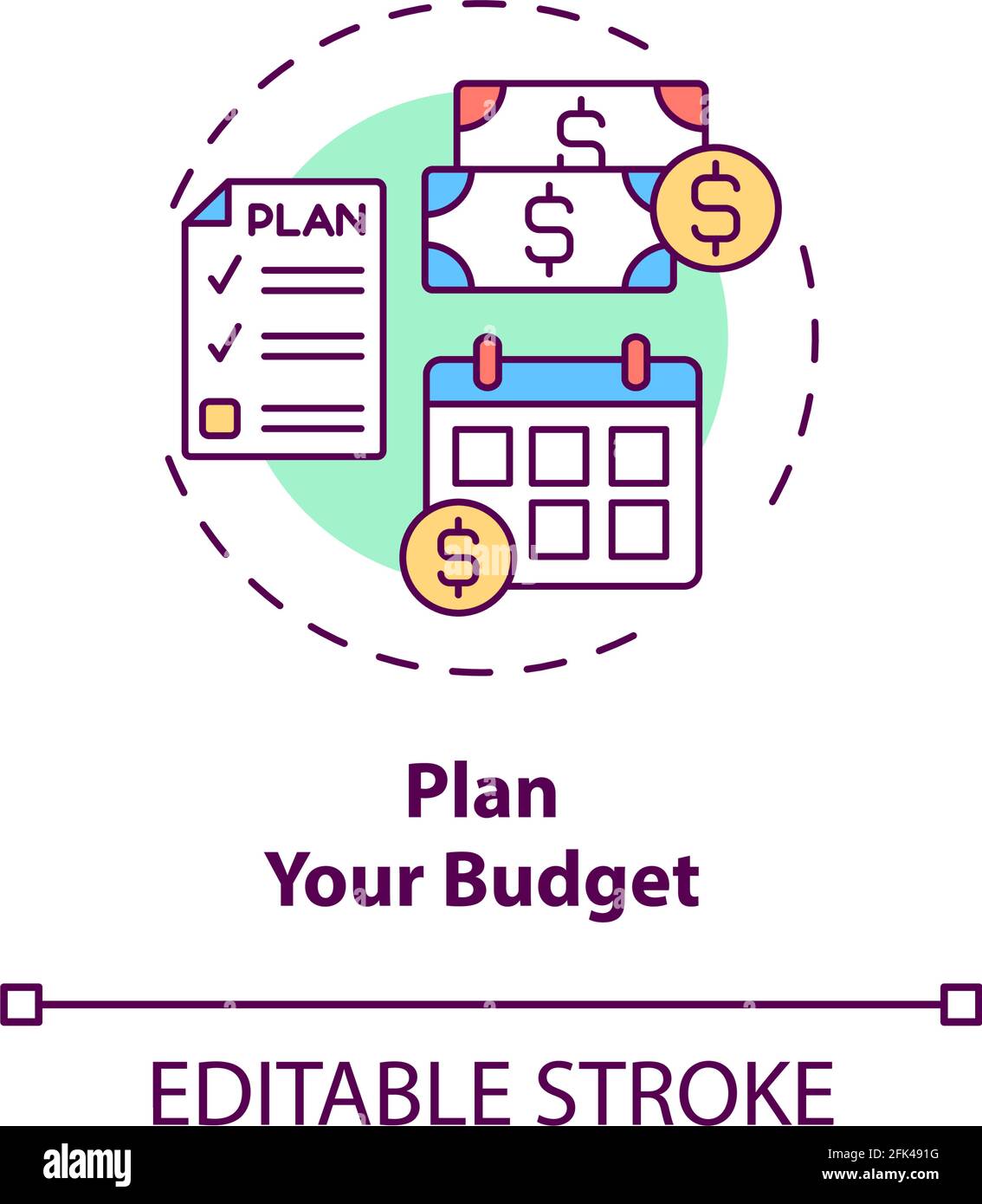 Plan your budget concept icon Stock Vector Image & Art - Alamy
