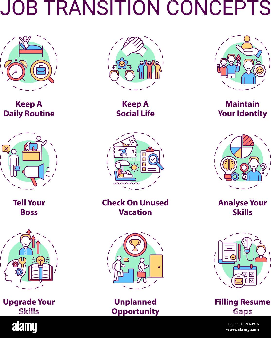 Job transition concept icons set Stock Vector Image & Art - Alamy