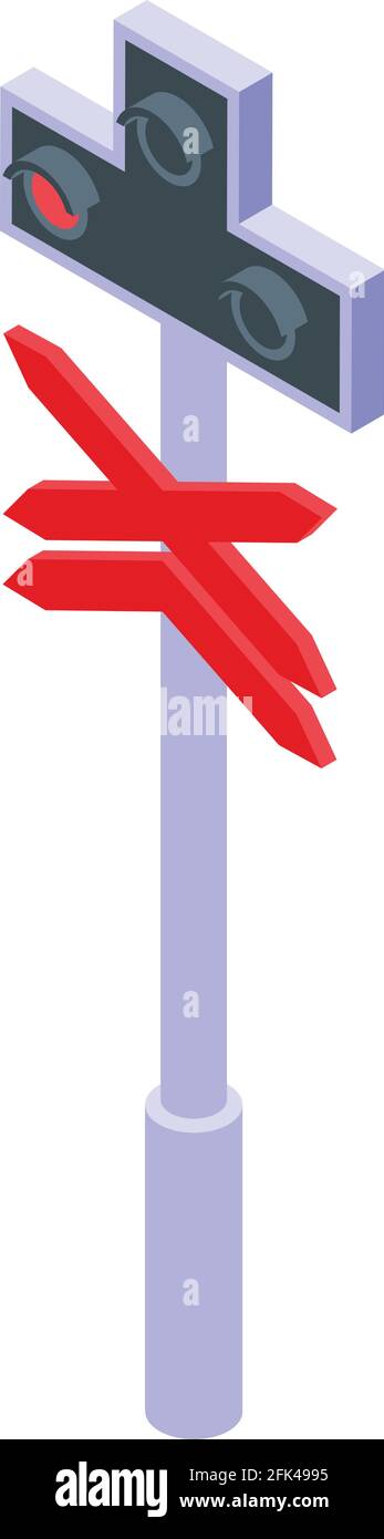 Railway warning indicator icon. Isometric of Railway warning indicator ...