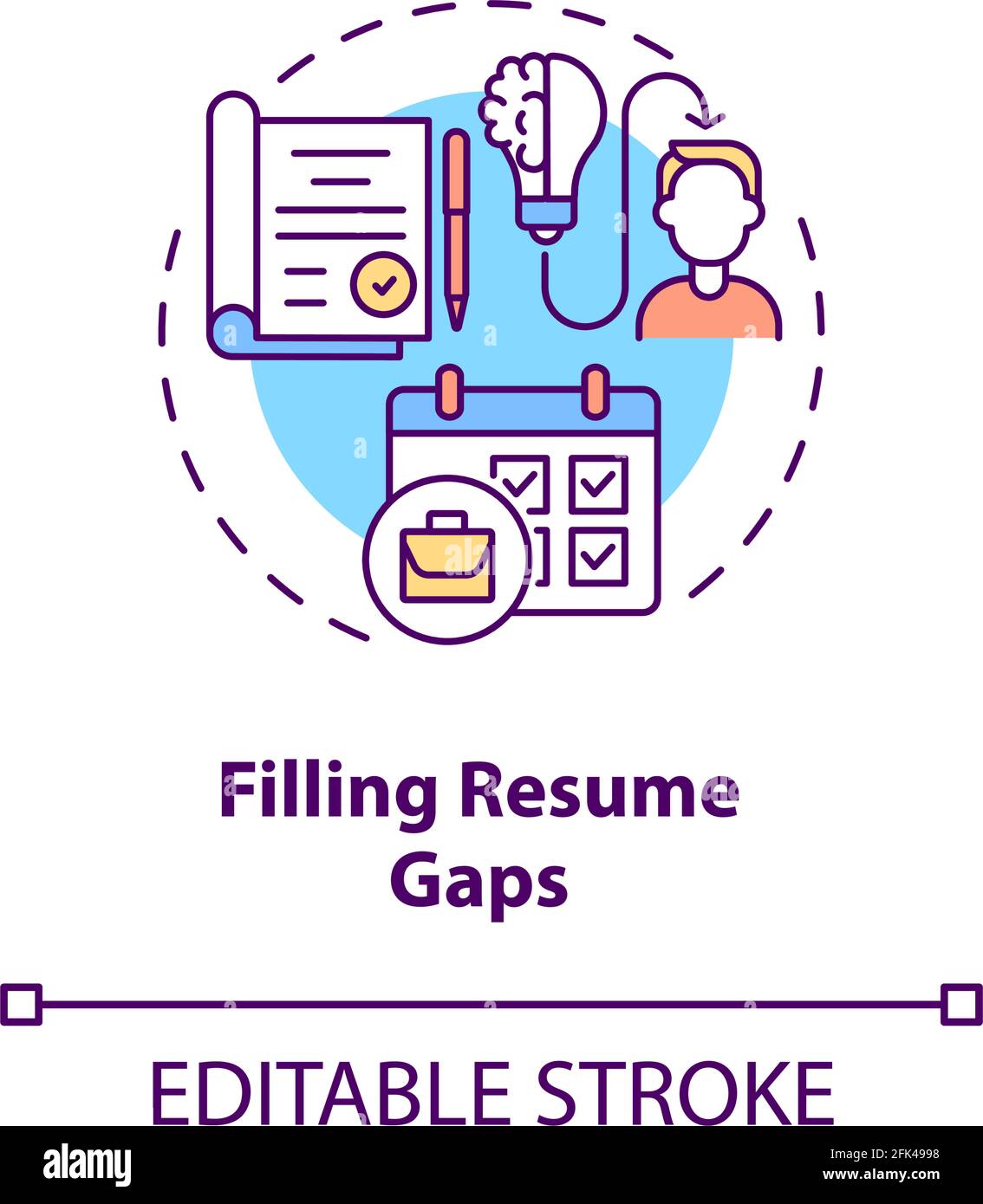 Filling resume gaps concept icon Stock Vector Image & Art - Alamy