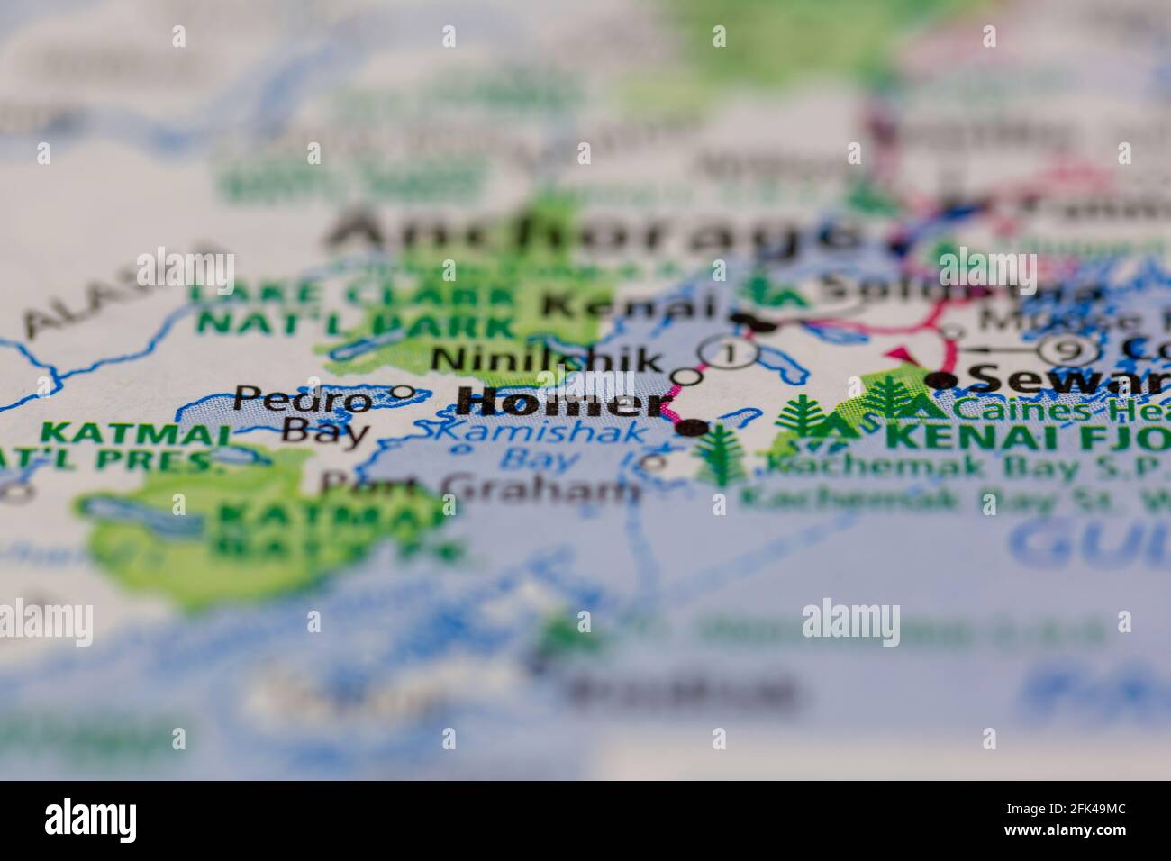 Homer alaska map hi-res stock photography and images - Alamy