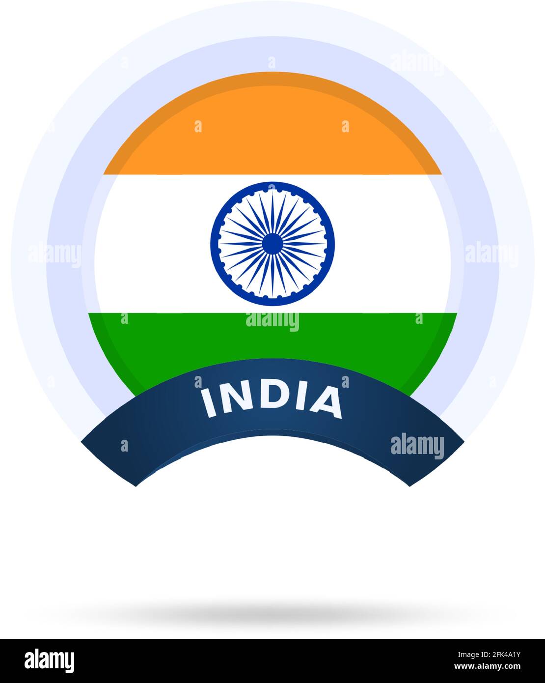 india national flag Circle button Icon. Simple flag, official colors ...