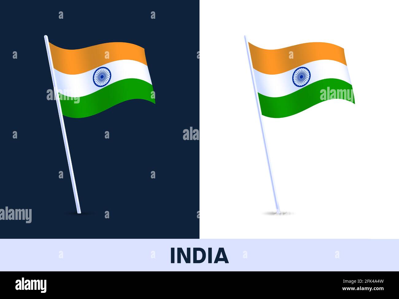 india vector flag. Waving national flag of Italy isolated on white and ...