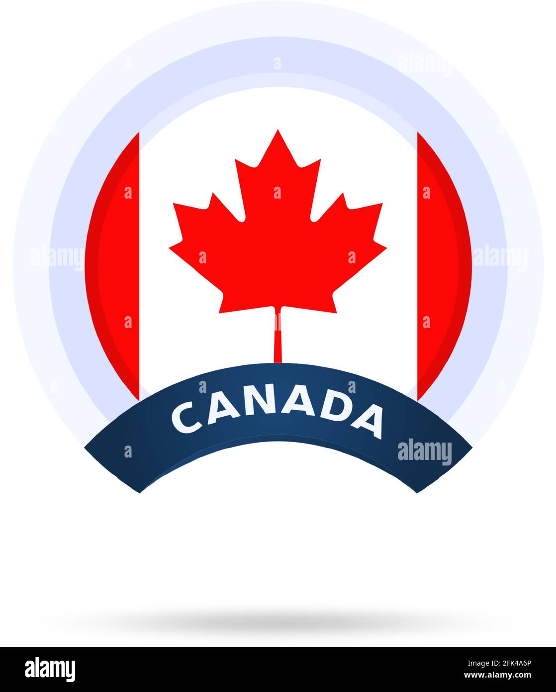 canada national flag Circle button Icon. Simple flag, official colors ...