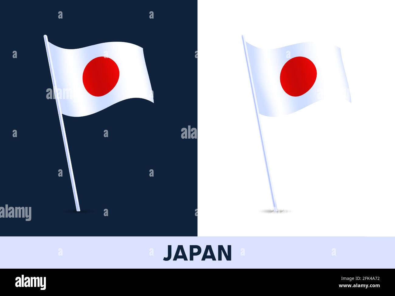 japan vector flag. Waving national flag of Italy isolated on white and ...