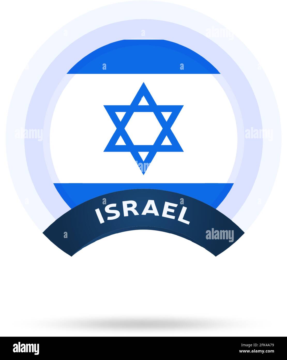 israel national flag Circle button Icon. Simple flag, official colors ...