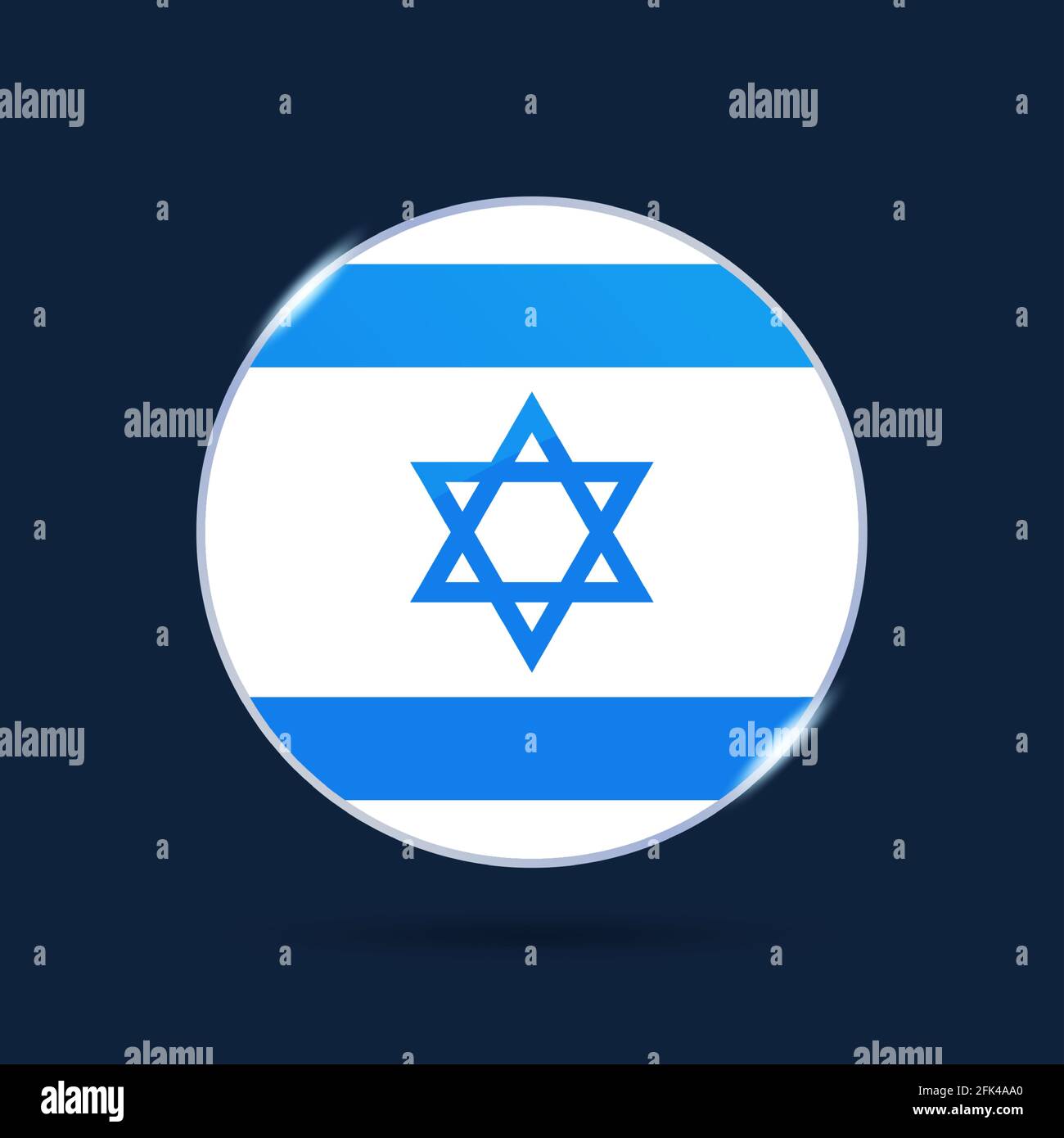 israel national flag Circle button Icon. Simple flag, official colors ...