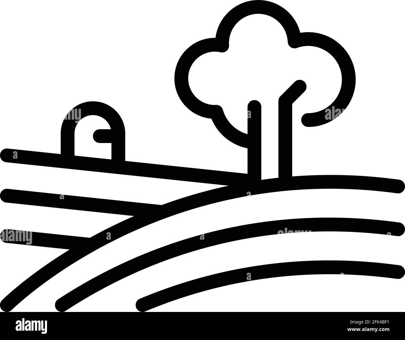 Ranch tree field icon. Outline Ranch tree field vector icon for web ...