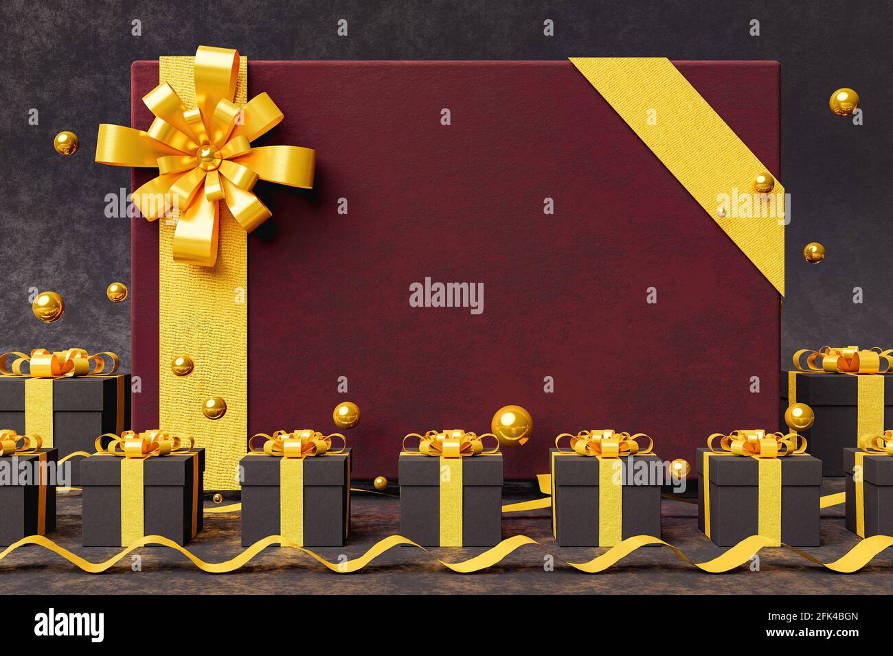elegant velvet greeting card with golden ribbon Stock Photo - Alamy