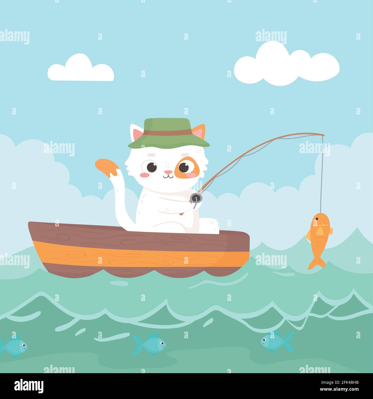 Little kitten water Stock Vector Images - Alamy