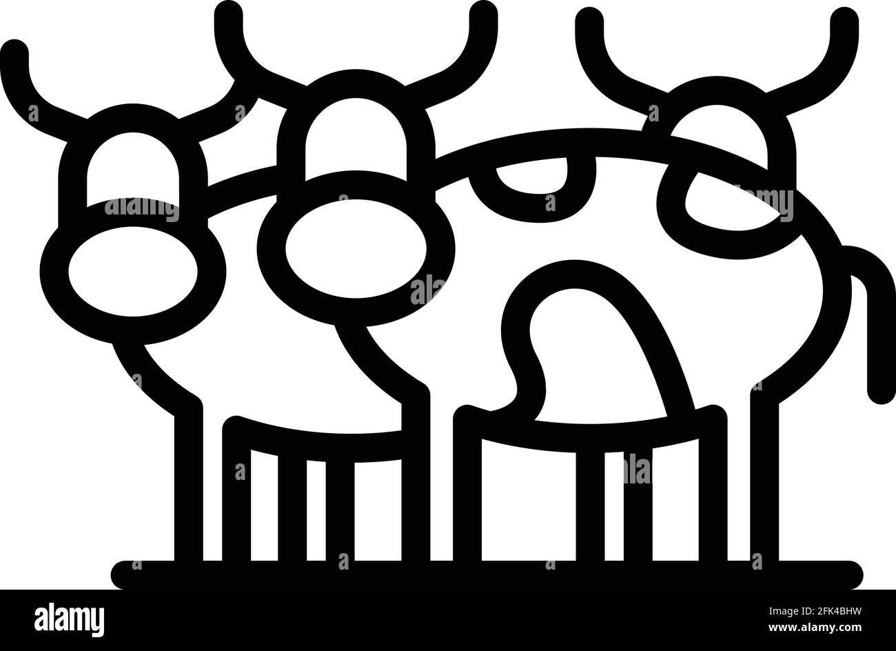 Ranch cows icon. Outline Ranch cows vector icon for web design isolated ...