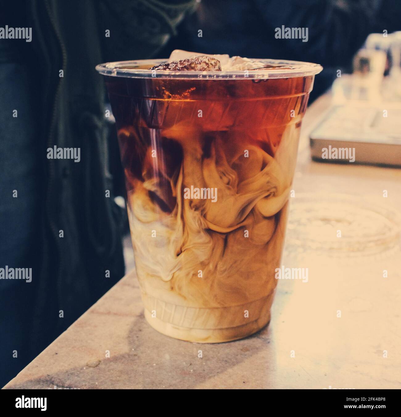 Iced Coffee Mixing at Cafe Stock Photo - Alamy