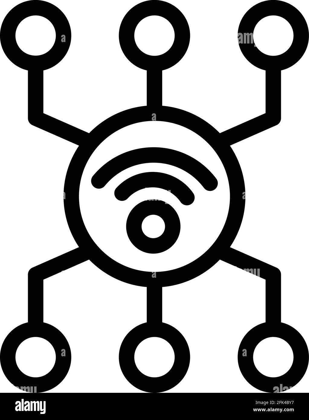 Wifi network icon. Outline Wifi network vector icon for web design ...