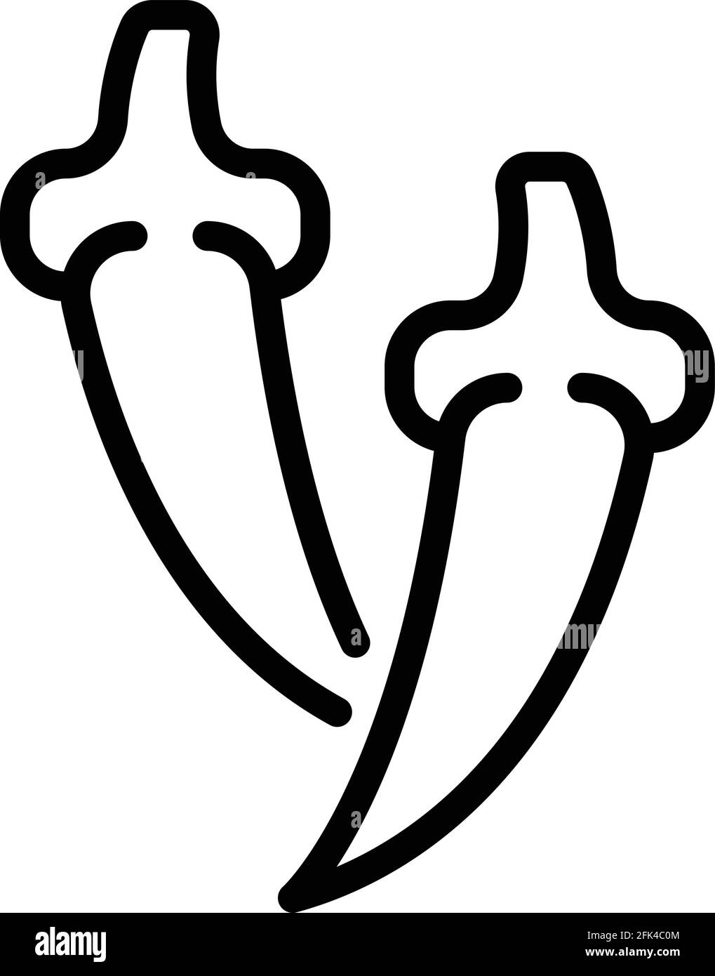 Chilli pepper icon. Outline Chilli pepper vector icon for web design ...