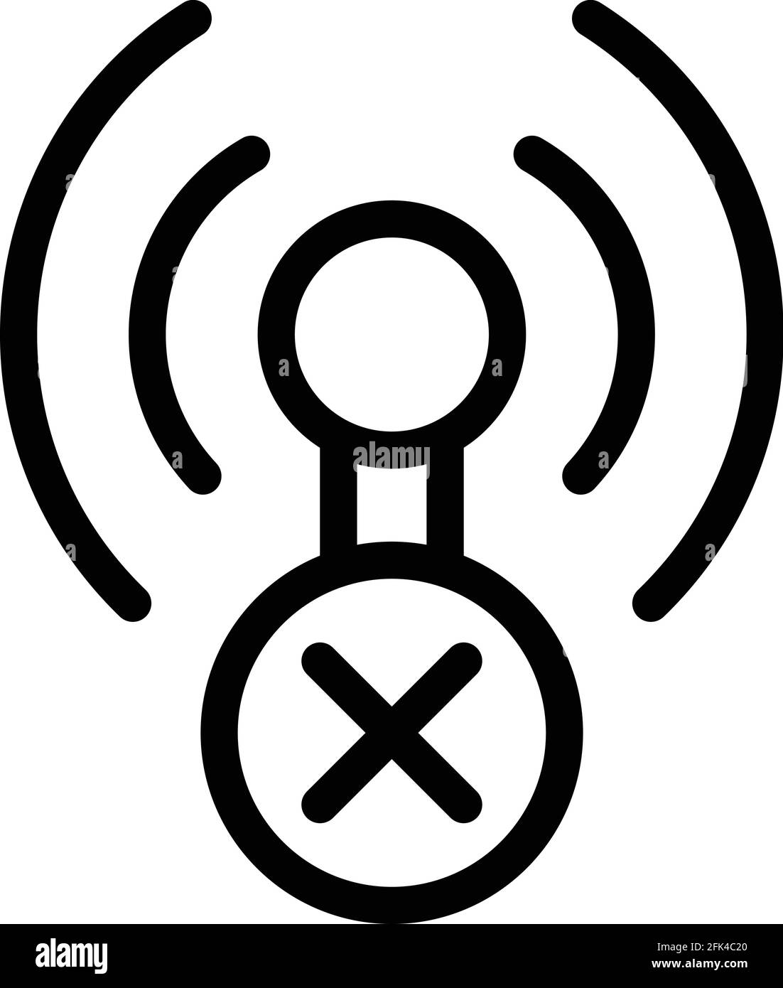 No internet signal icon. Outline No internet signal vector icon for web ...