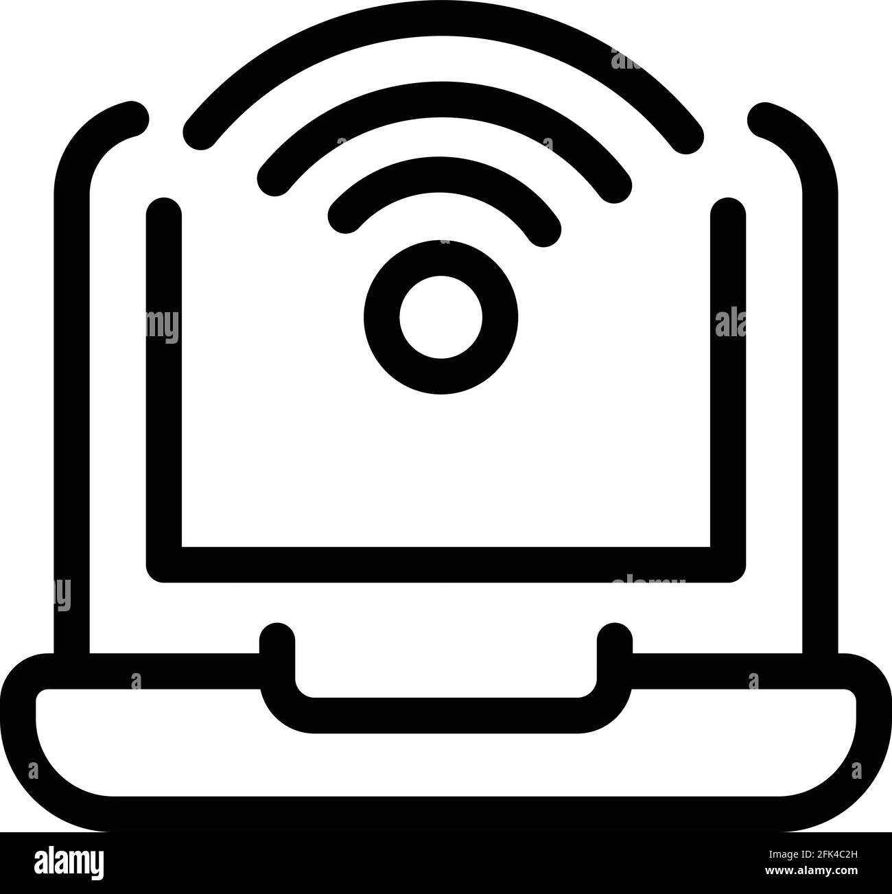 Laptop wifi icon. Outline Laptop wifi vector icon for web design ...