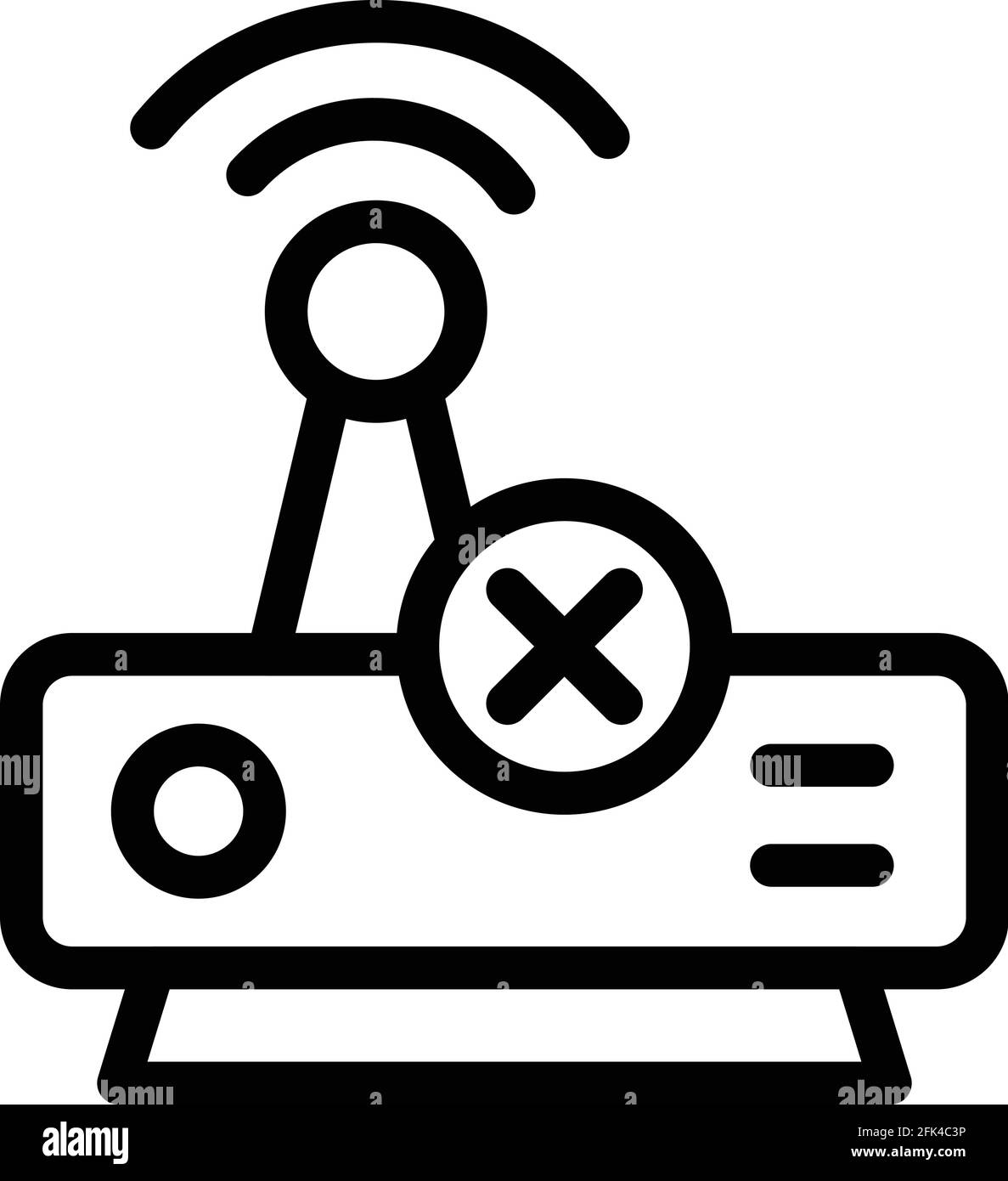 Blocked internet router icon. Outline Blocked internet router vector ...