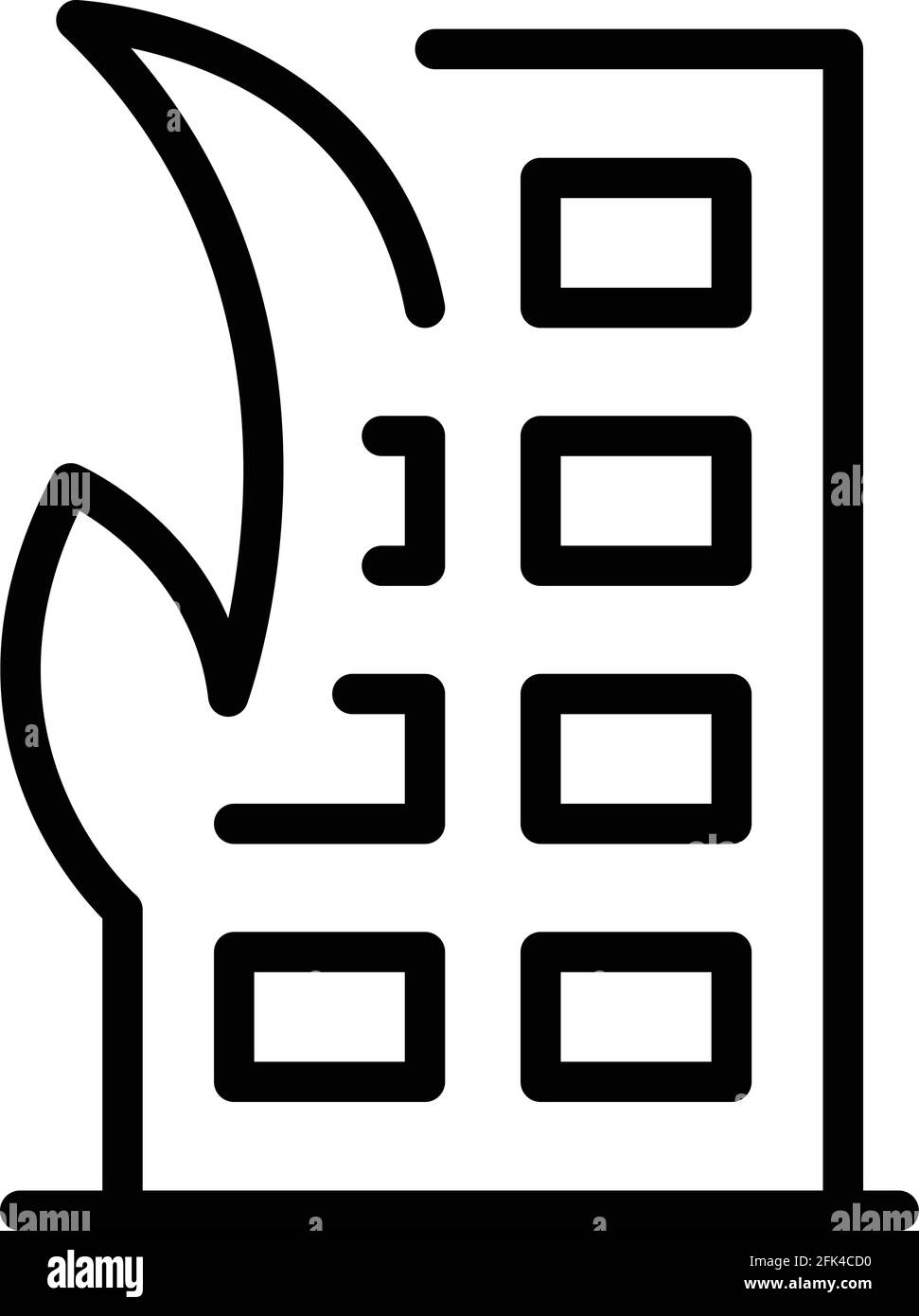 Compensation destroyed building icon. Outline Compensation destroyed ...