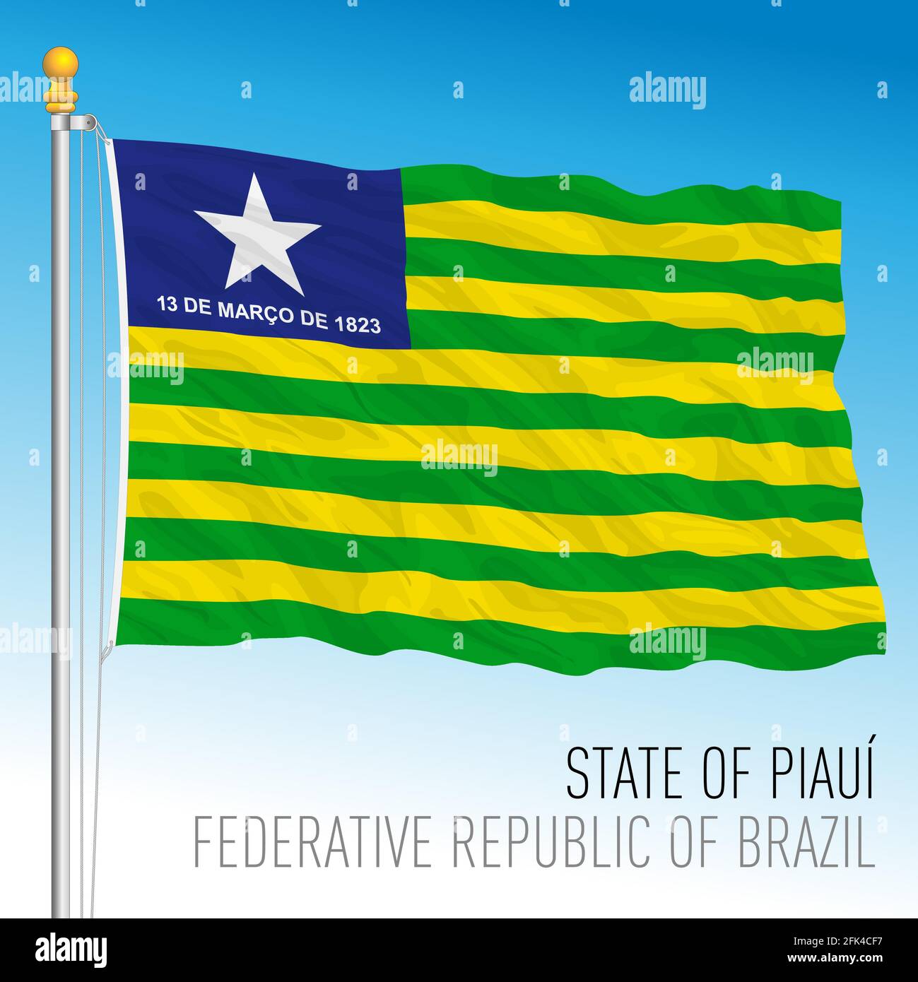 State of Piaui, official regional flag, Brazil, vector illustration Stock Vector Image & Art - Alamy