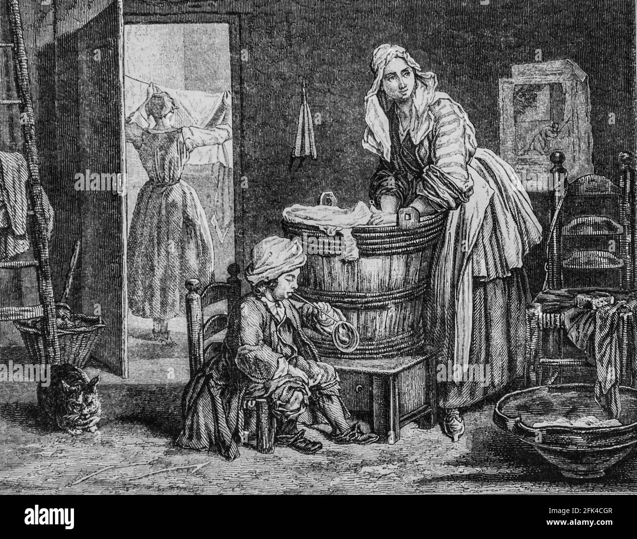 la blanchisseuse ,le magazin pittoresque,editeur edouard charton, 1860 ...