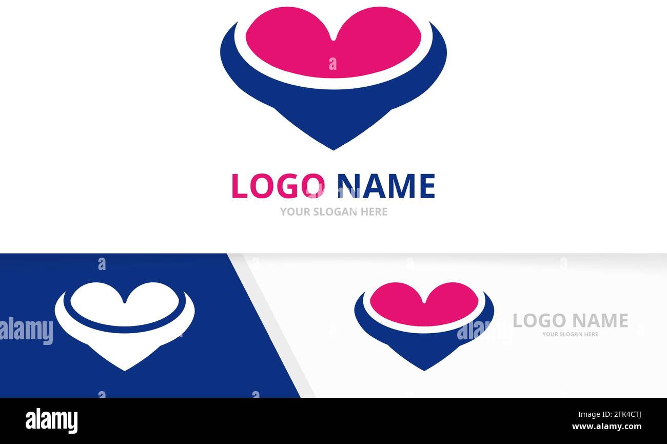 Simple love heart logo template. Business care logotype design template ...