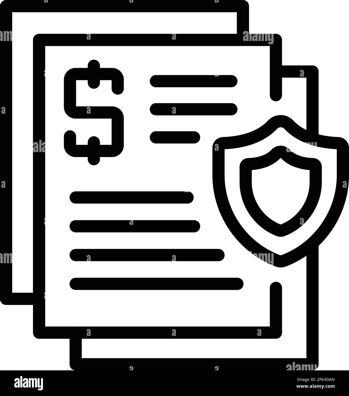 Liability money paper icon. Outline Liability money paper vector icon ...